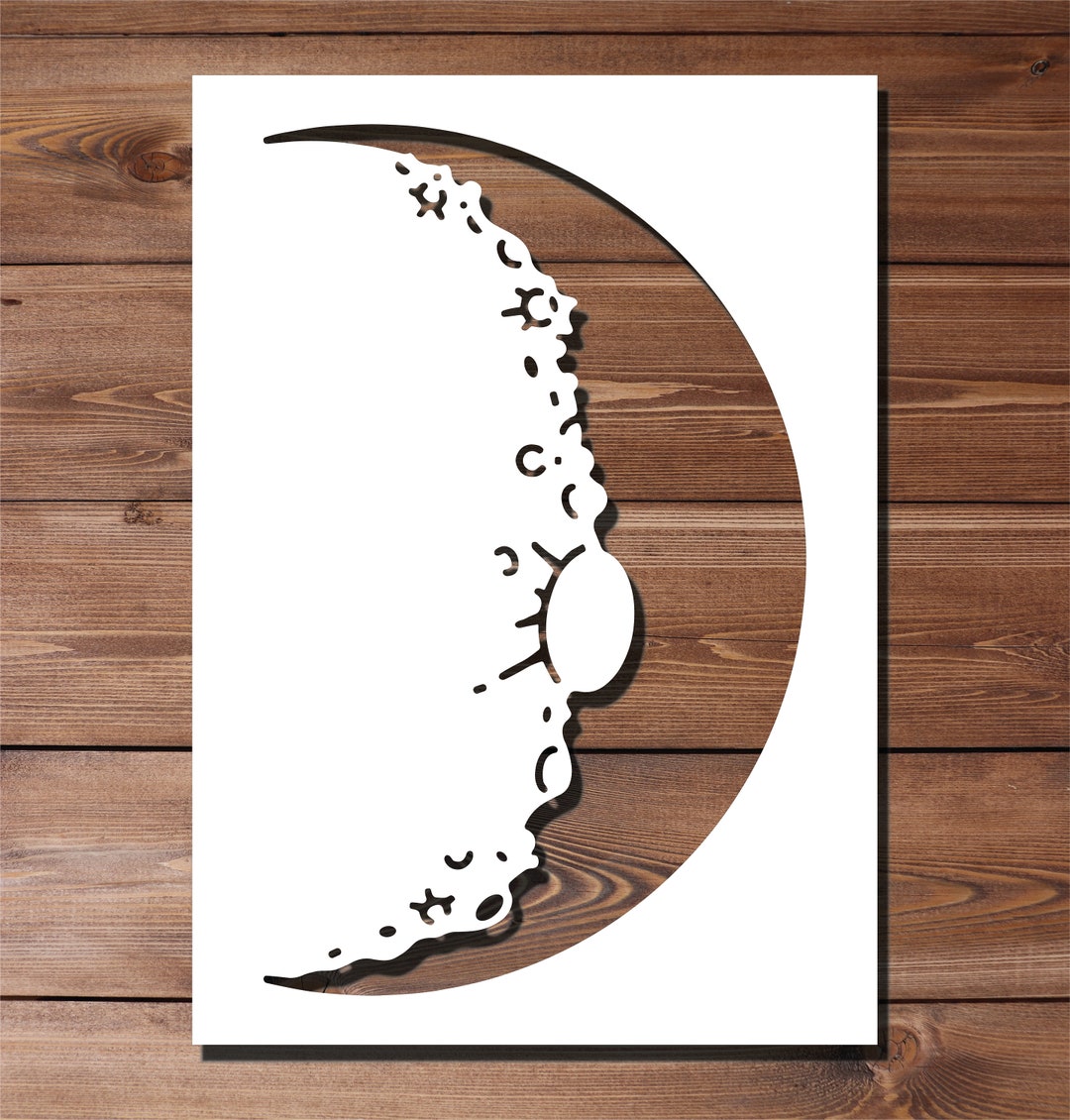 Moon Stencil - A4 A3 Size 190 Micron Mylar Reusable Flexible Home Decor ...
