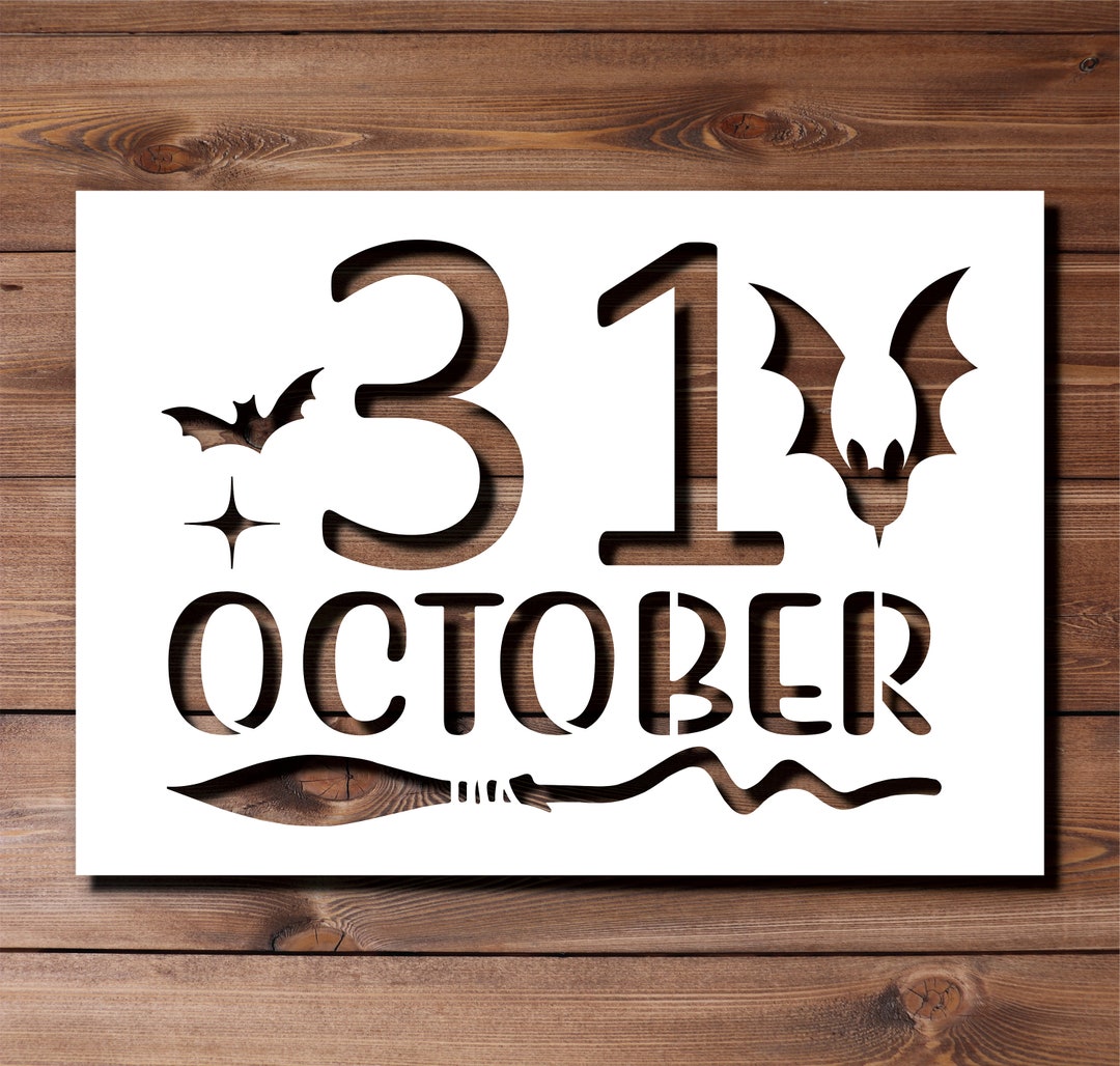 31 October Stencil A4 A3 Size 190 Micron Mylar Reusable Flexible ...