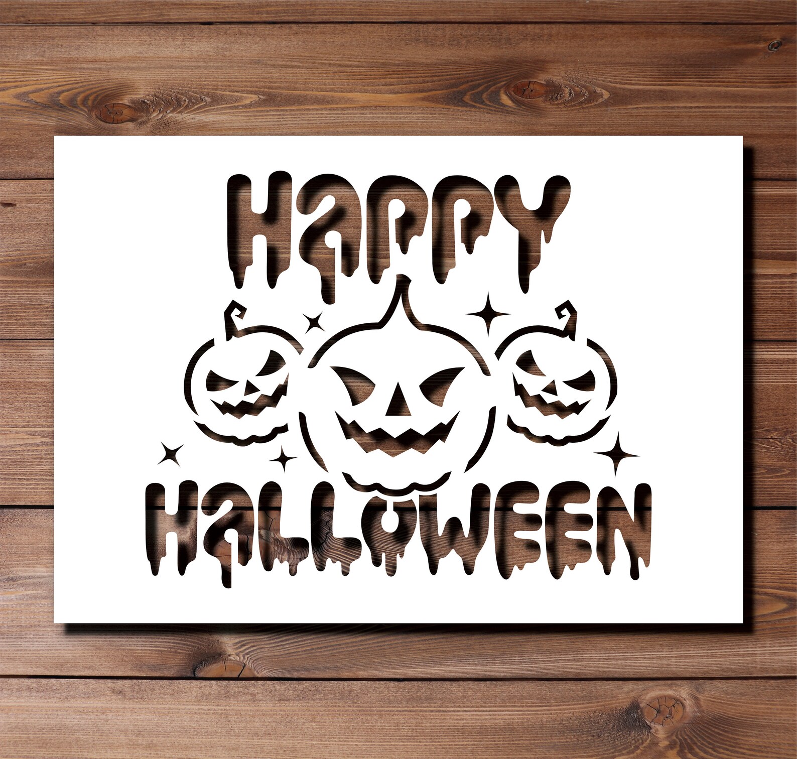 Happy Halloween Pumpkins Stencil - A4 A3 Size 190 Micron Mylar Reusable ...