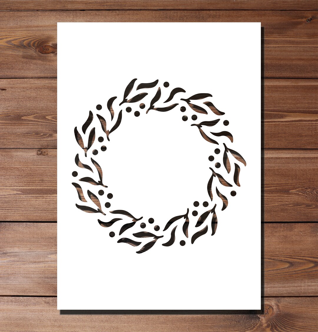 Mistletoe Wreath Stencil A4 A3 Size 190 Micron Mylar Reusable Flexible ...