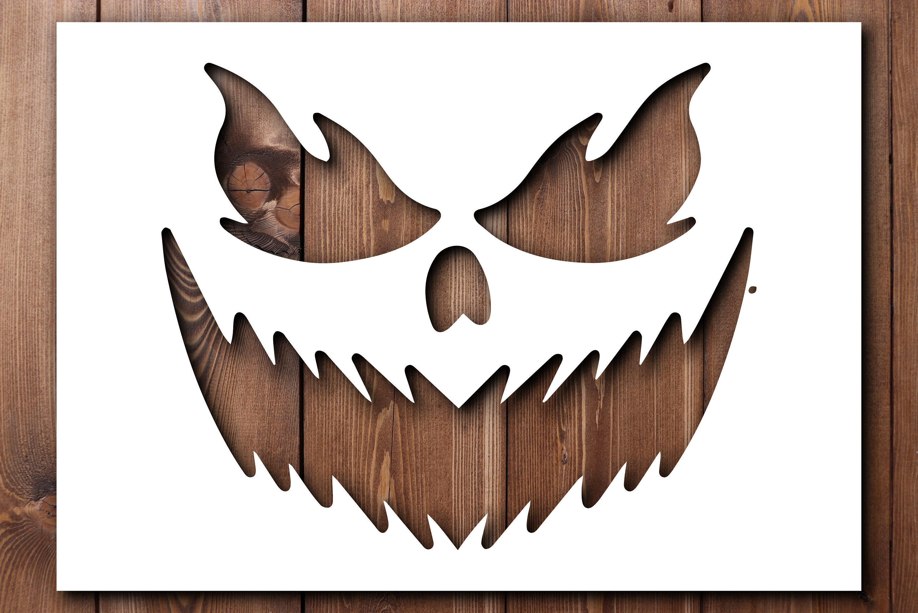 Scary Face Stencil A4 A3 Size 190 Micron Mylar Reusable Flexible Home ...