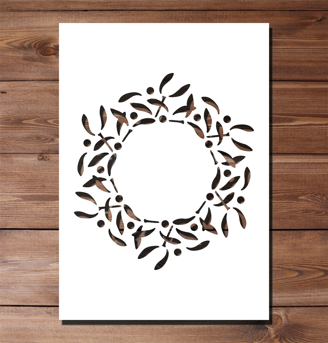 Wreath Mistletoe Door Stencil A4 A3 Size 190 Micron Mylar Reusable ...