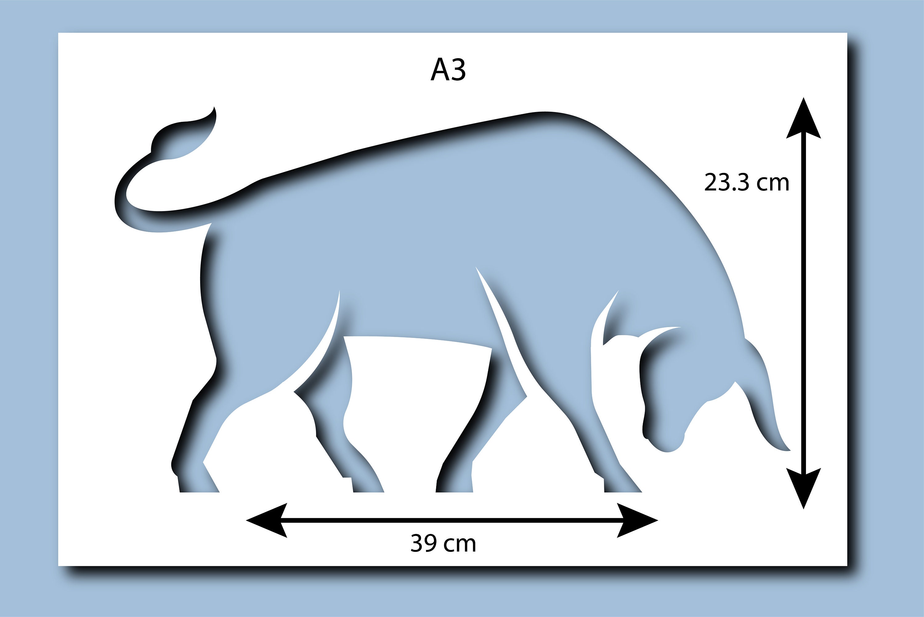 Bull Stencil A4 A3 Size 190 Micron Mylar Stencil Reusable Flexible Home ...
