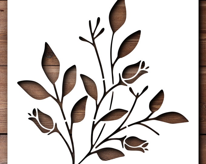 Rose Bush Stencil A4 A3 Size 190 Micron Mylar Petals Reusable Flexible ...