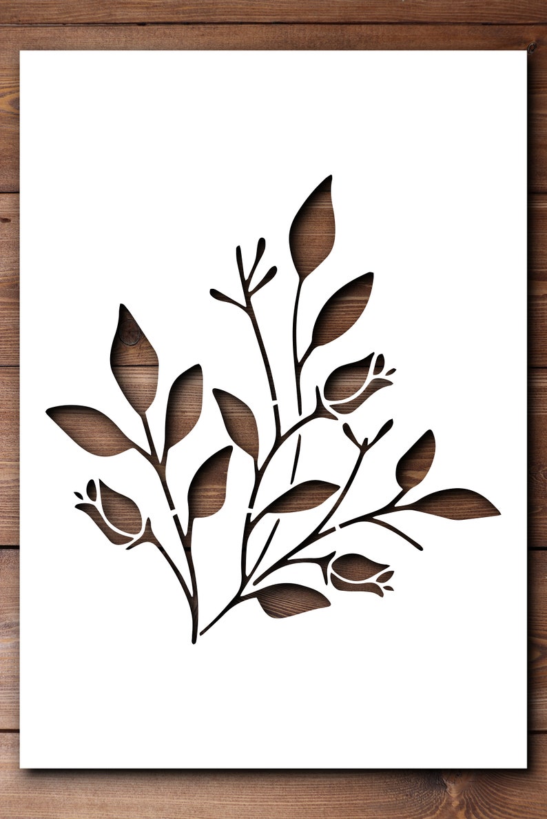 Rose Bush Stencil A4 A3 Size 190 Micron Mylar Petals Reusable Flexible ...