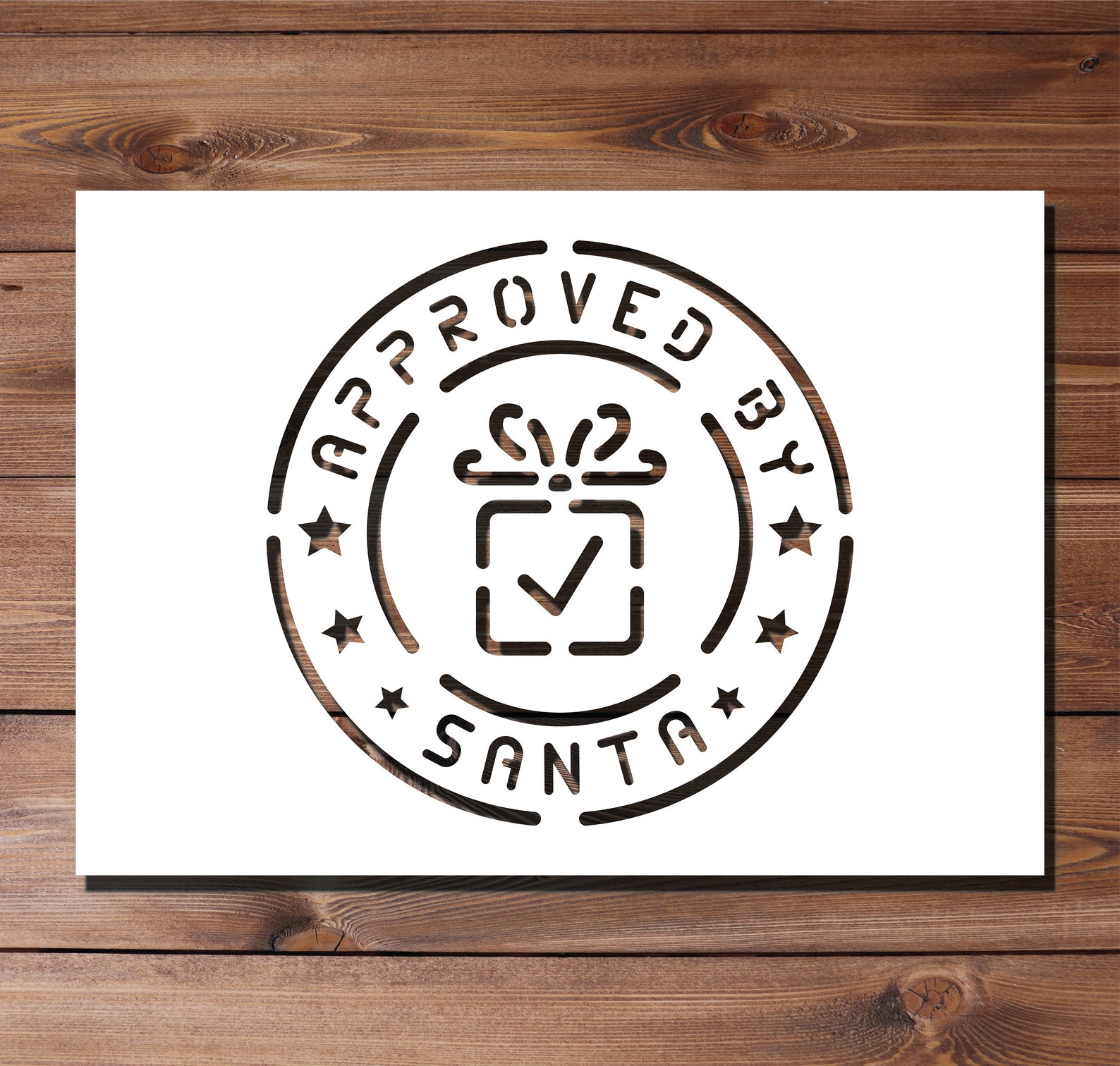 Approved by Santa Stamp Stencil A4 A3 Size 190 Micron Mylar Reusable ...