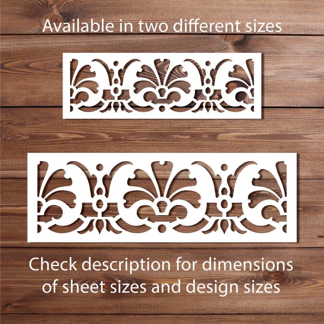 Damask Border Stencil for Furniture Painting, Reusable Floral Scroll ...