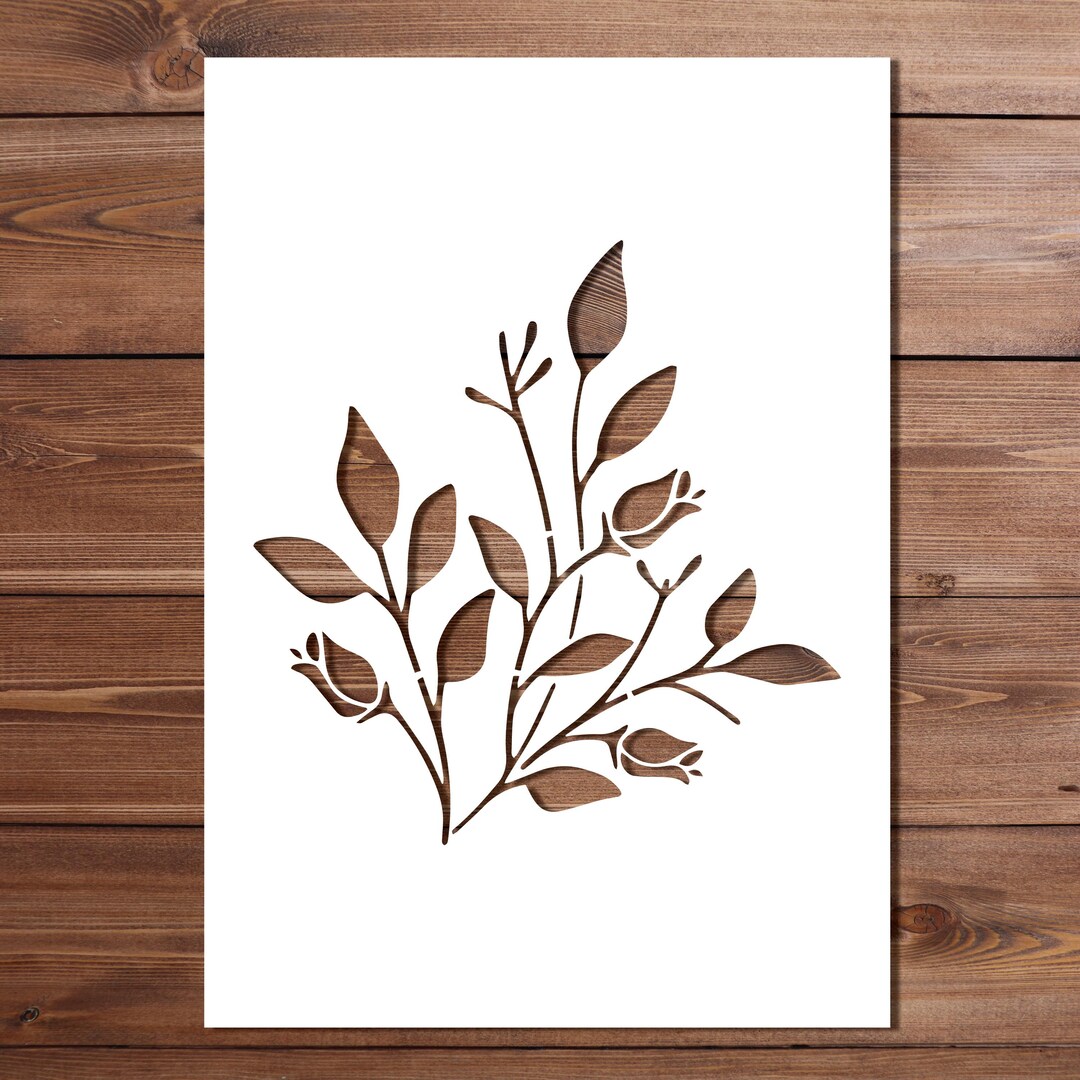 Rose Bush Stencil A4 A3 Size 190 Micron Mylar Petals Reusable Flexible ...