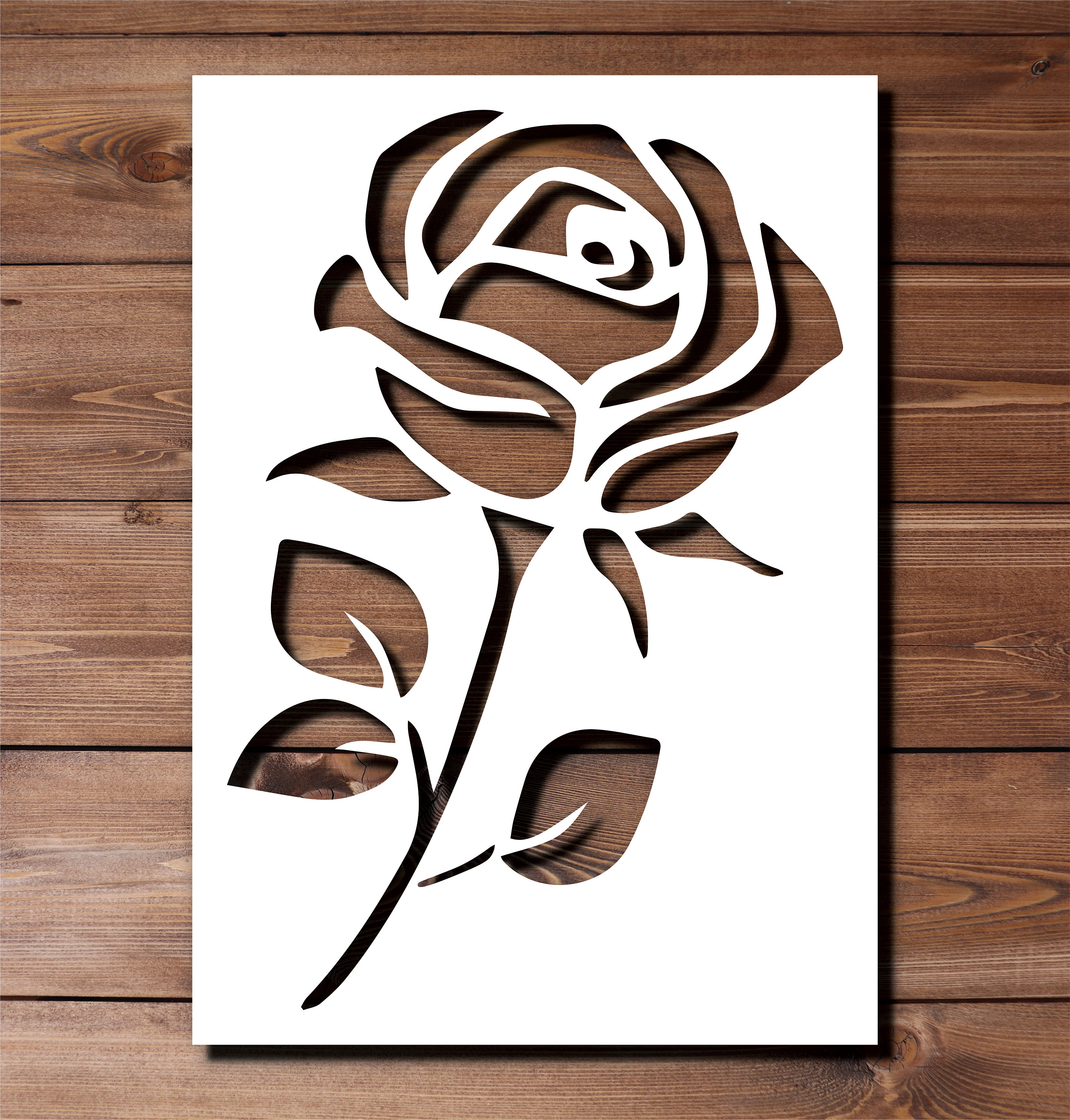Single Rose Stencil A4 A3 Size 190 Micron Mylar Petals Reusable ...