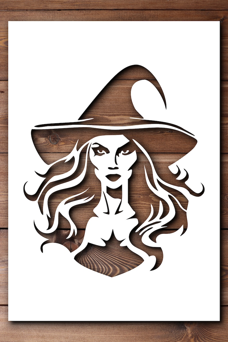Witch Face Stencil A4 A3 Size 190 Micron Mylar Reusable Flexible ...