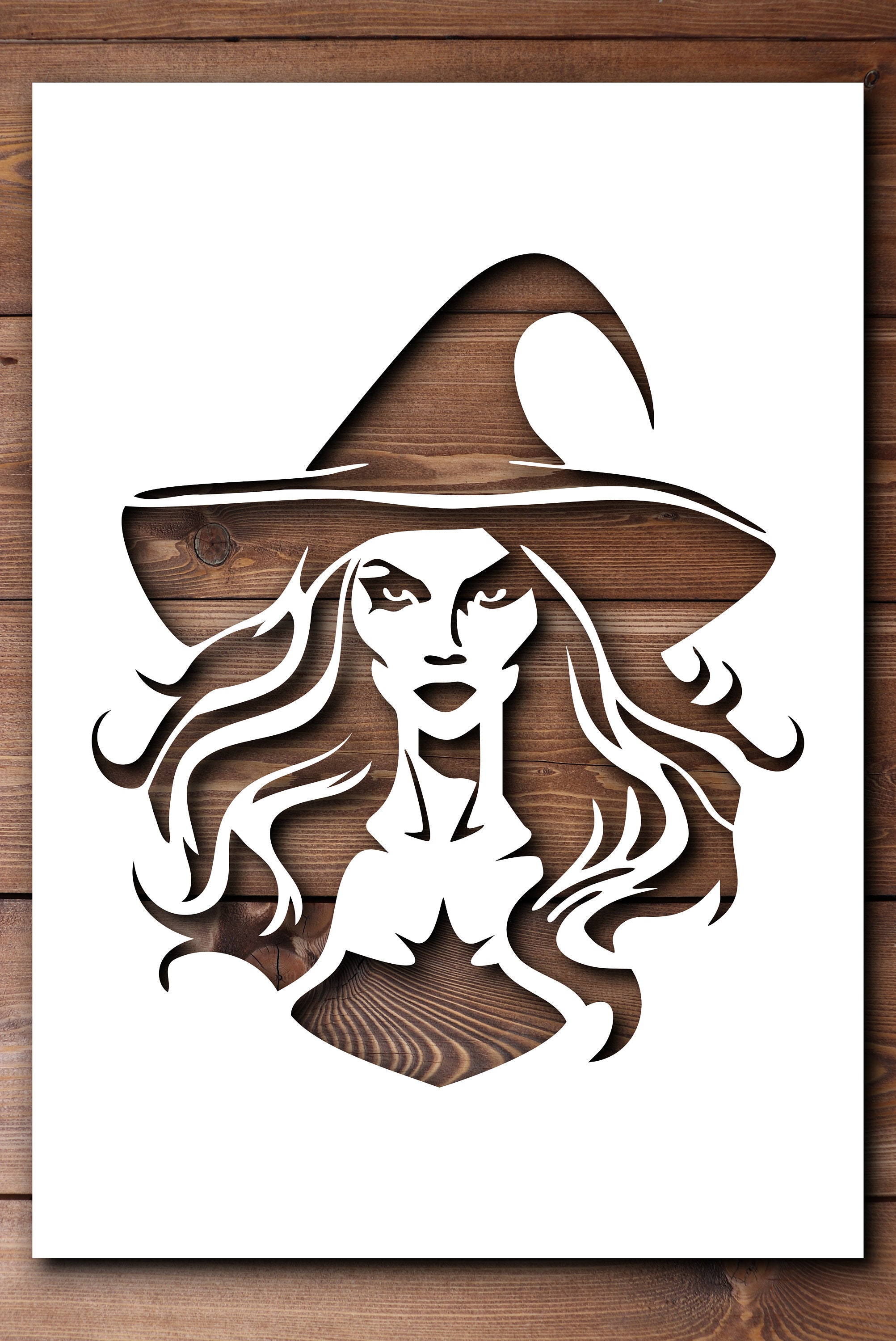 Witch Face Stencil A4 A3 Size 190 Micron Mylar Reusable Flexible ...