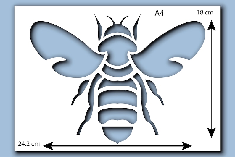 Bee Stencil A4 A3 Size 190 Micron Mylar Reusable Flexible Home Decor ...