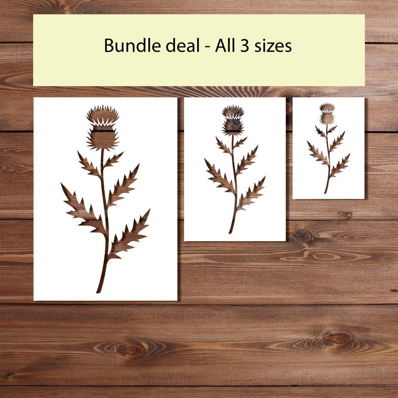Scottish Thistle Stencil – Reusable Mylar Template for Painting on Wood ...
