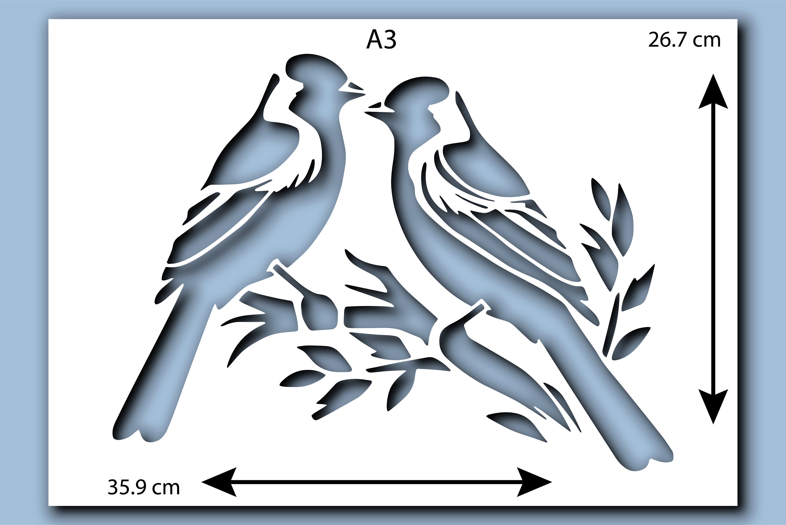 Birds on Branch Stencil A4 A3 Size 190 Micron Mylar Reusable Flexible ...