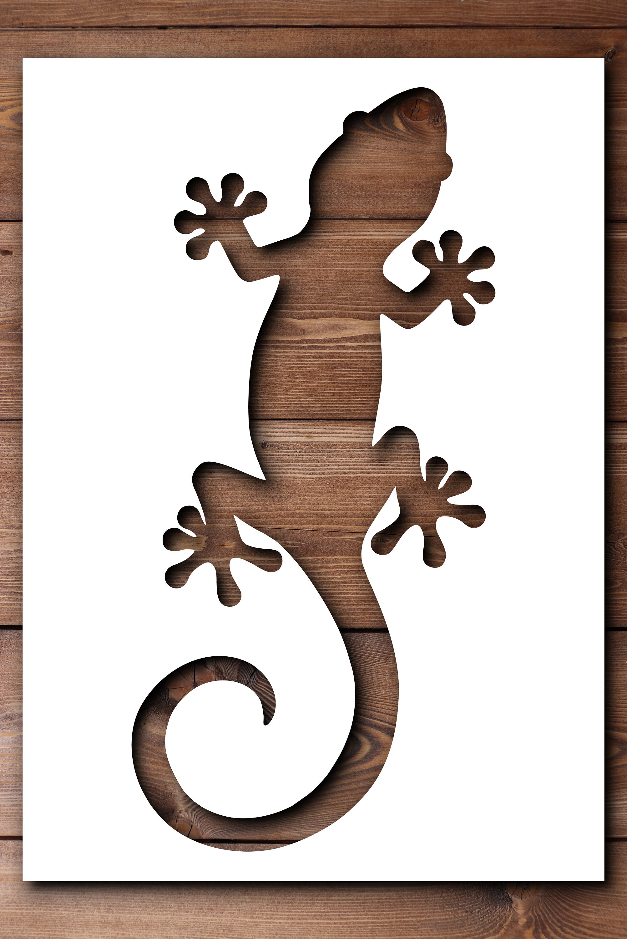 Gecko Lizard Stencil A4 A3 Size 190 Micron Mylar Reusable Flexible Home ...