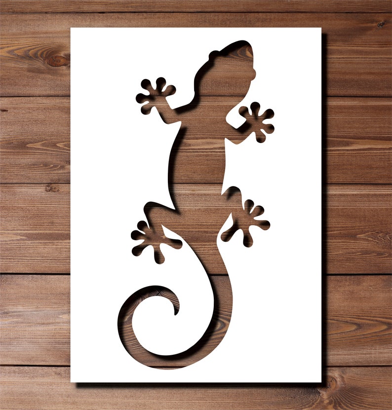 Gecko Lizard Stencil A4 A3 Size 190 Micron Mylar Reusable Flexible Home ...
