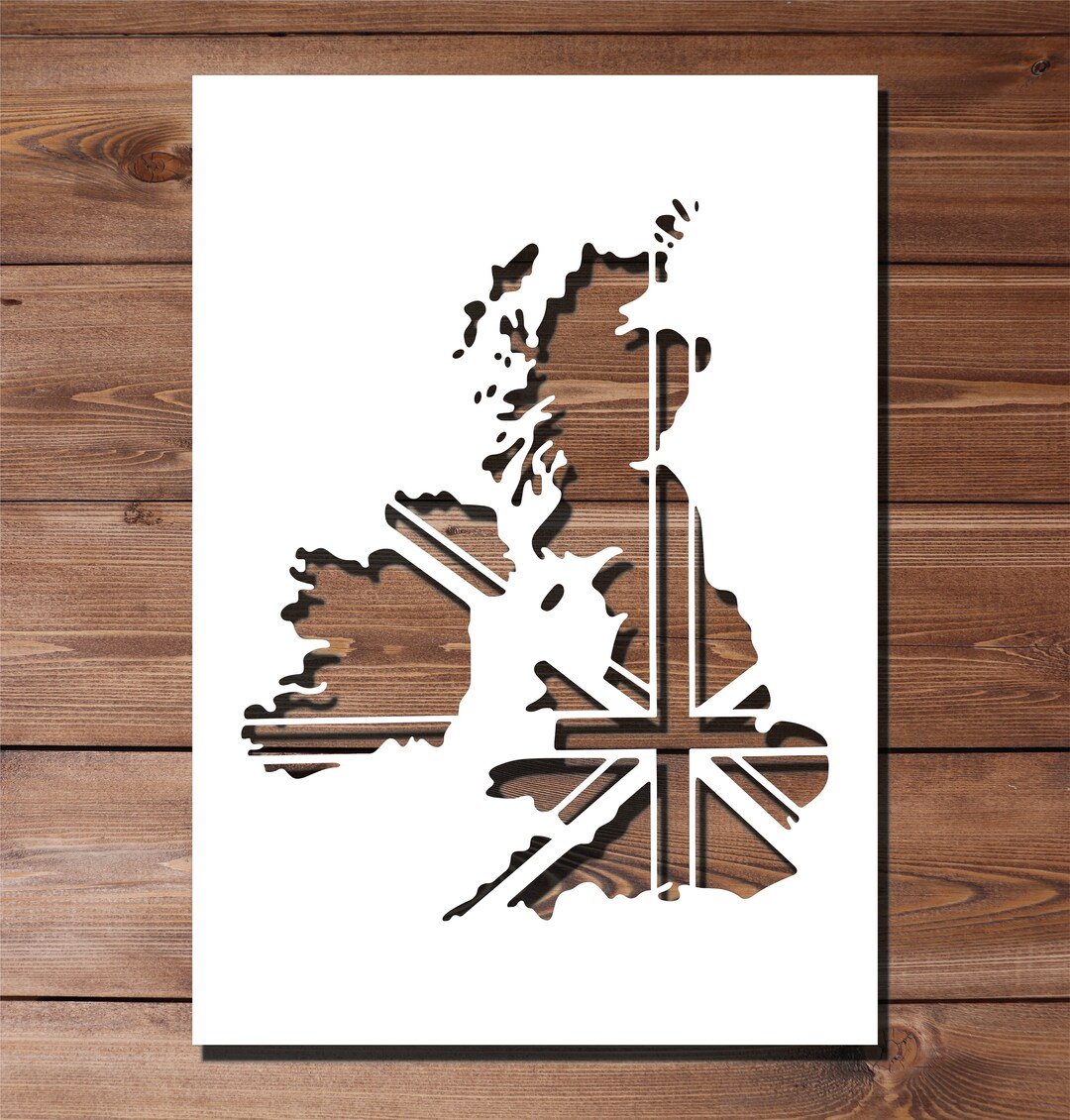 Great Britain Flag Map Stencil - A4 A3 Size 190 Micron Mylar Reusable ...