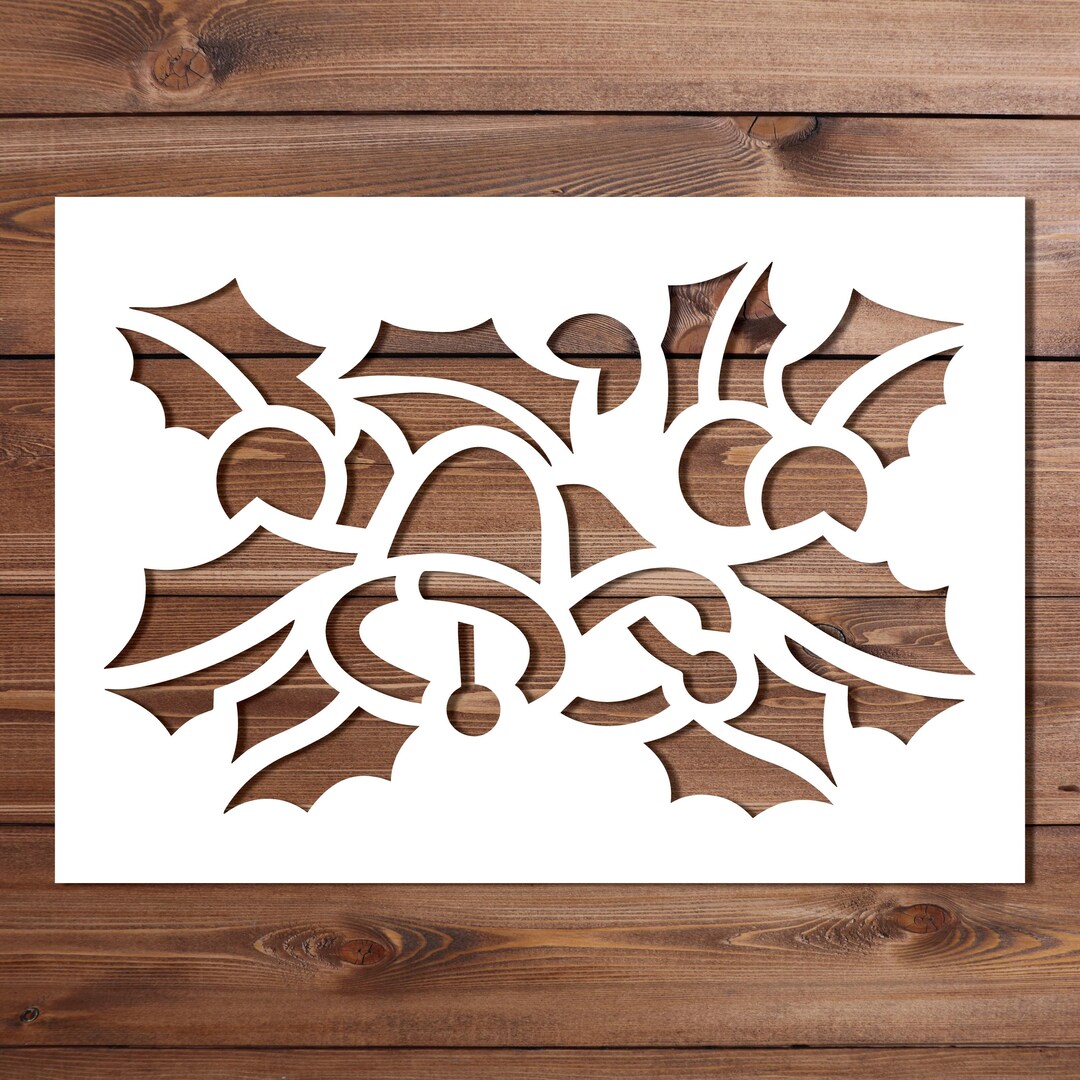 Bell and Holly Stencil A4 A3 Size - 190 Micron Mylar Reusable Flexible ...