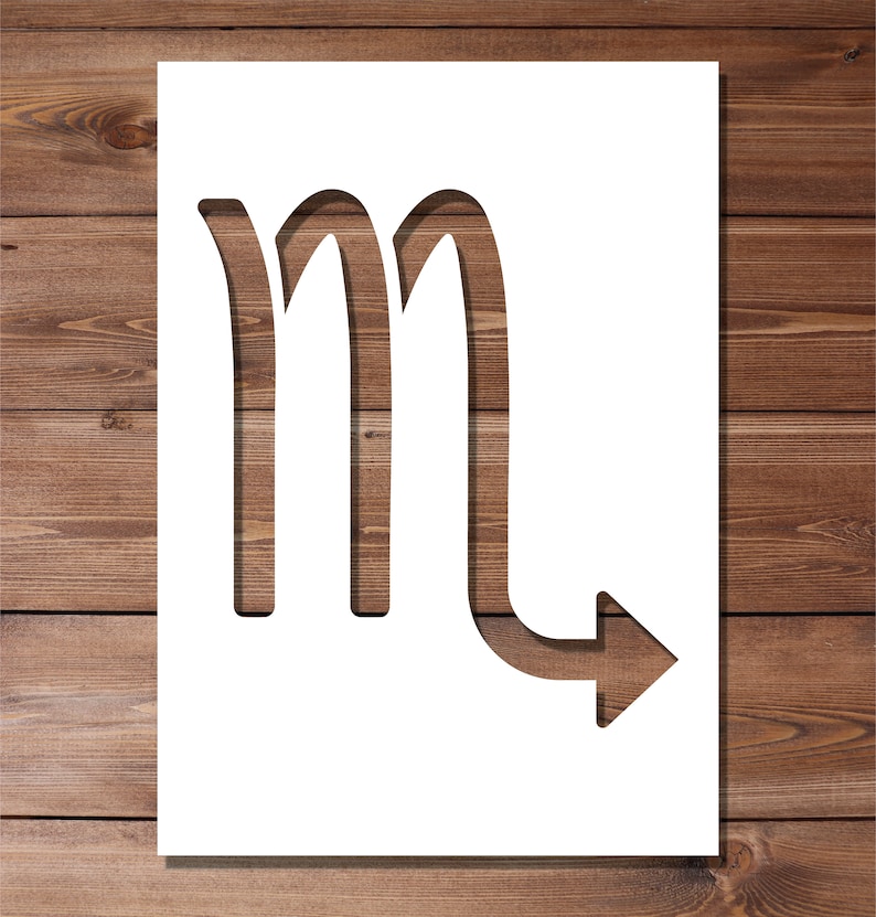 Scorpio Symbol Zodiac Stencil - A4 A3 Size - 190 Micron Mylar Reusable ...