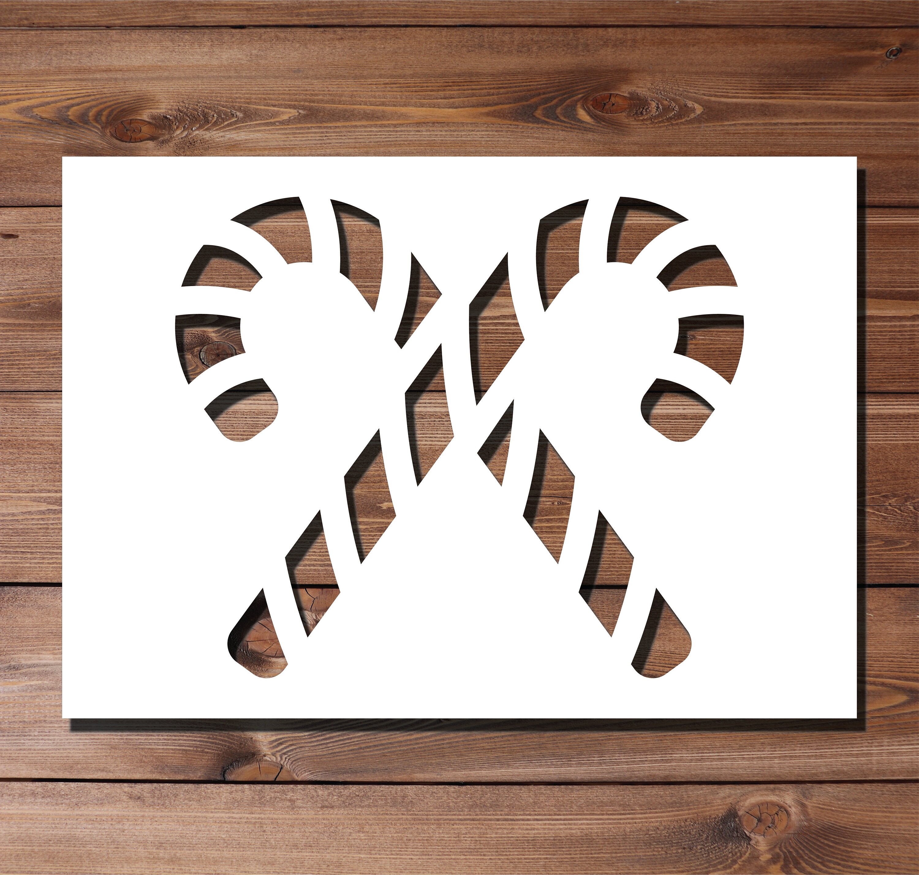 Candy Canes Stencil A4 A3 Size 190 Micron Mylar Reusable Flexible Decor Xmas Holidays Winter ...