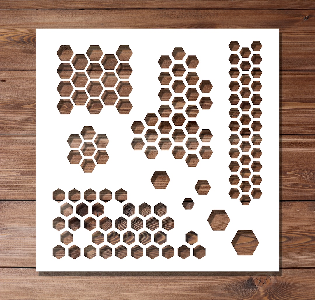 Honeycomb Multiple Sizes Stencil - 30cm X 30cm Size - 250 Micron Mylar ...