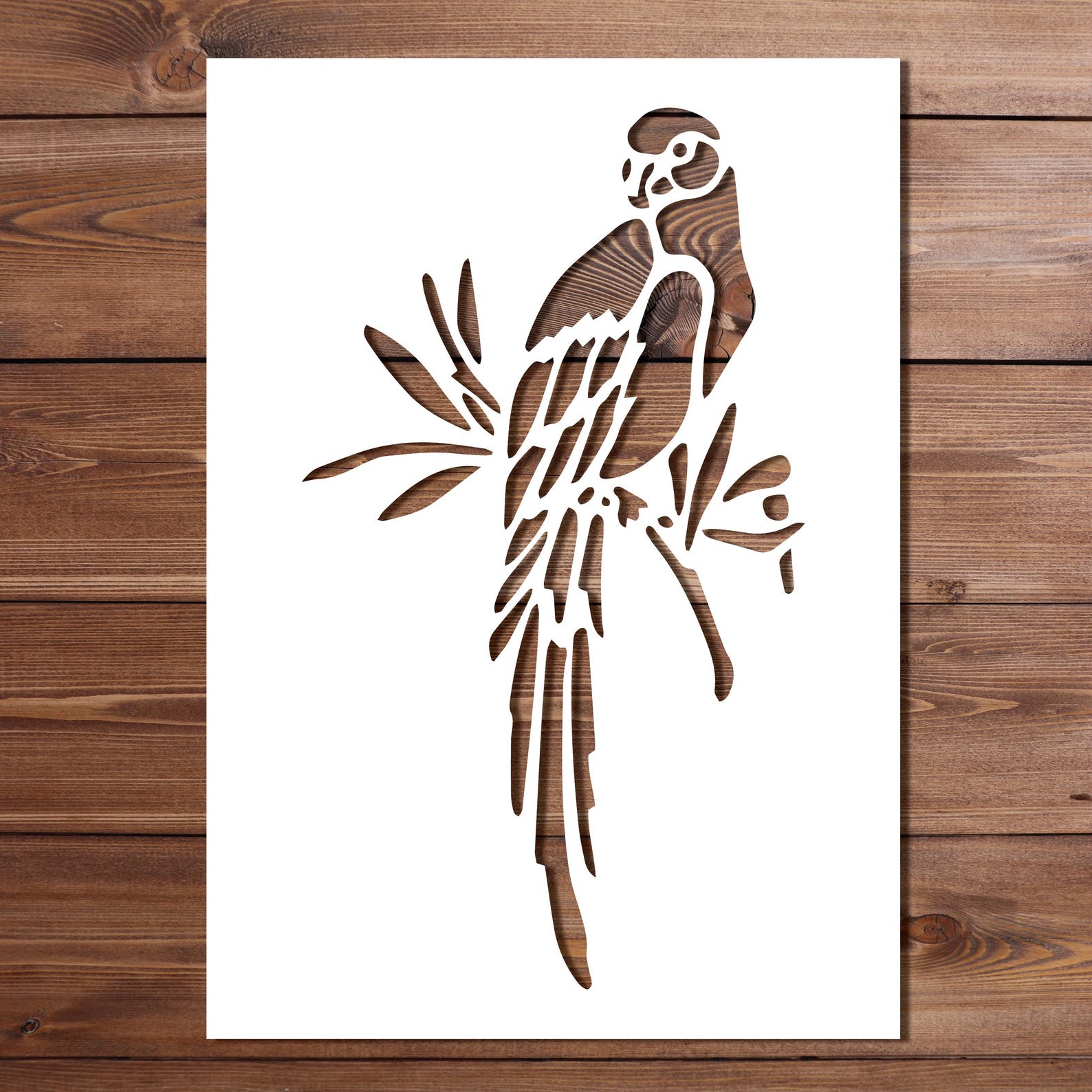 Parrot Stencil A4 A3 Size 190 Micron Mylar Reusable Flexible Home Decor ...