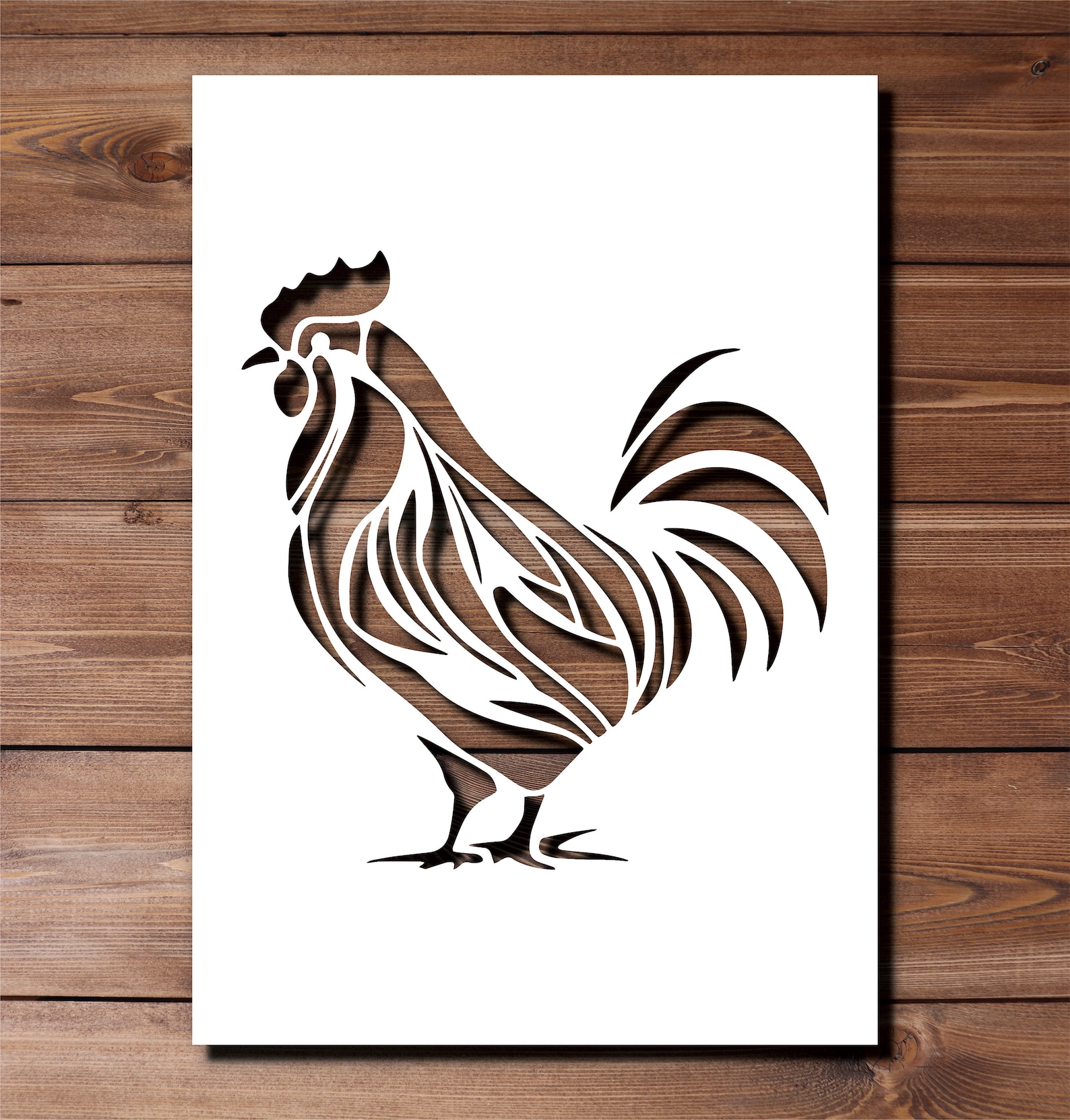 Rooster Chicken Stencil A4 A3 Size 190 Micron Mylar Reusable Flexible ...