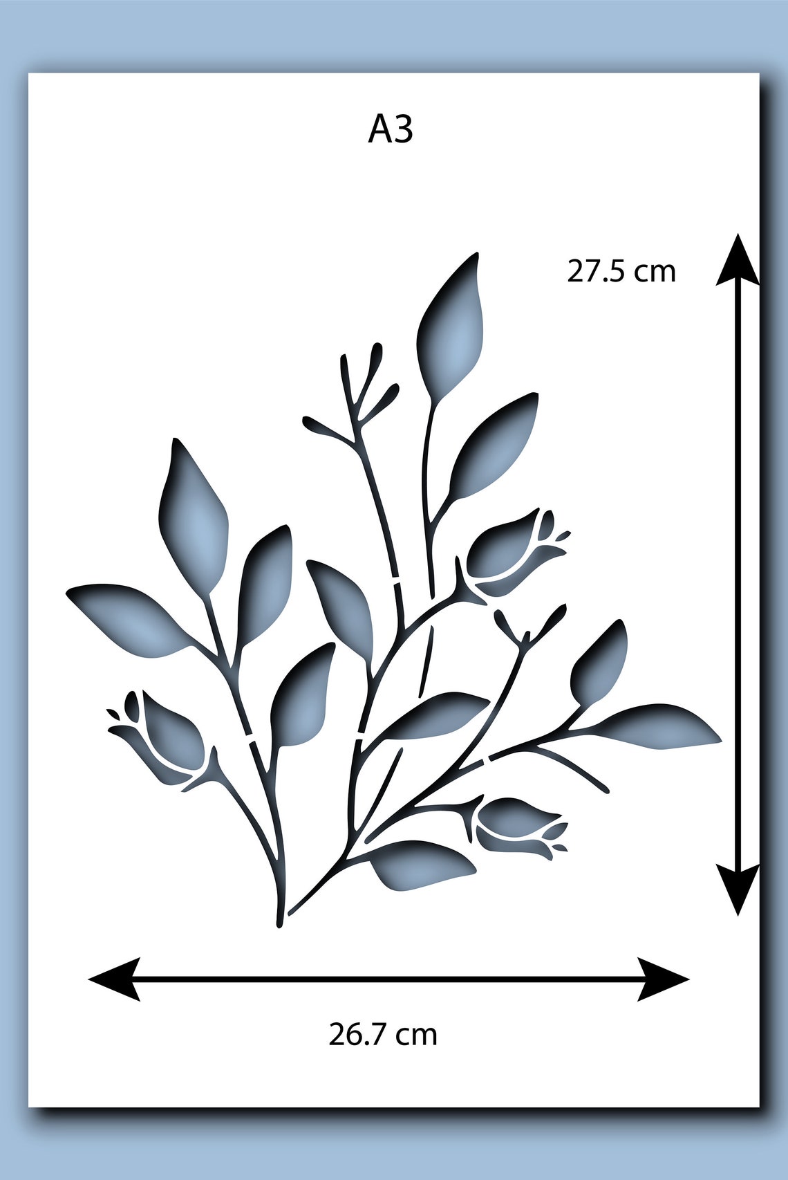 Rose Bush Stencil A4 A3 Size 190 Micron Mylar Petals Reusable Flexible ...