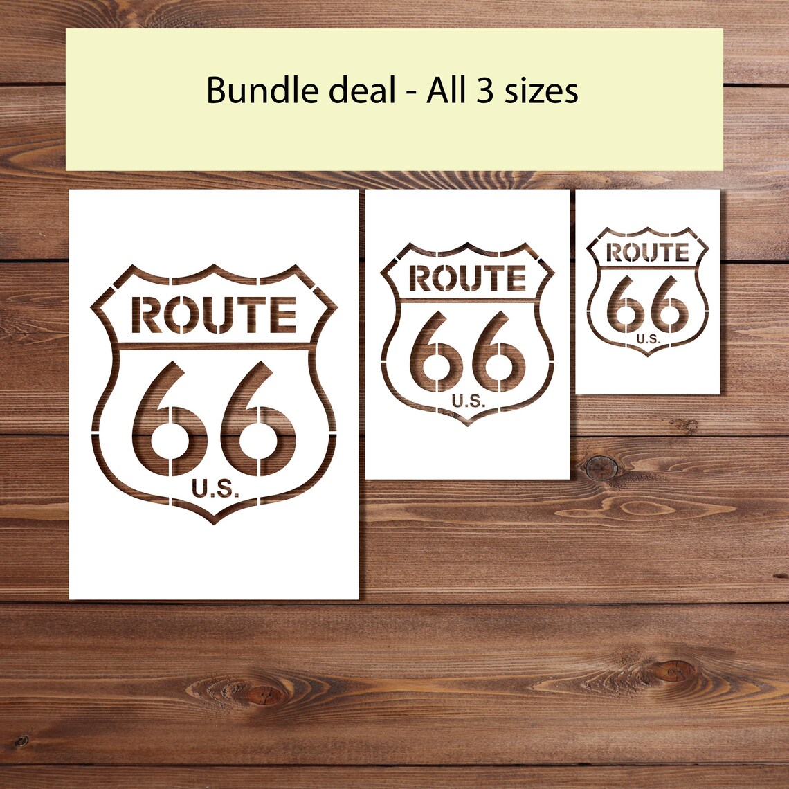 Route 66 Stencil - Vintage Highway Sign for Painting Wood, Walls ...
