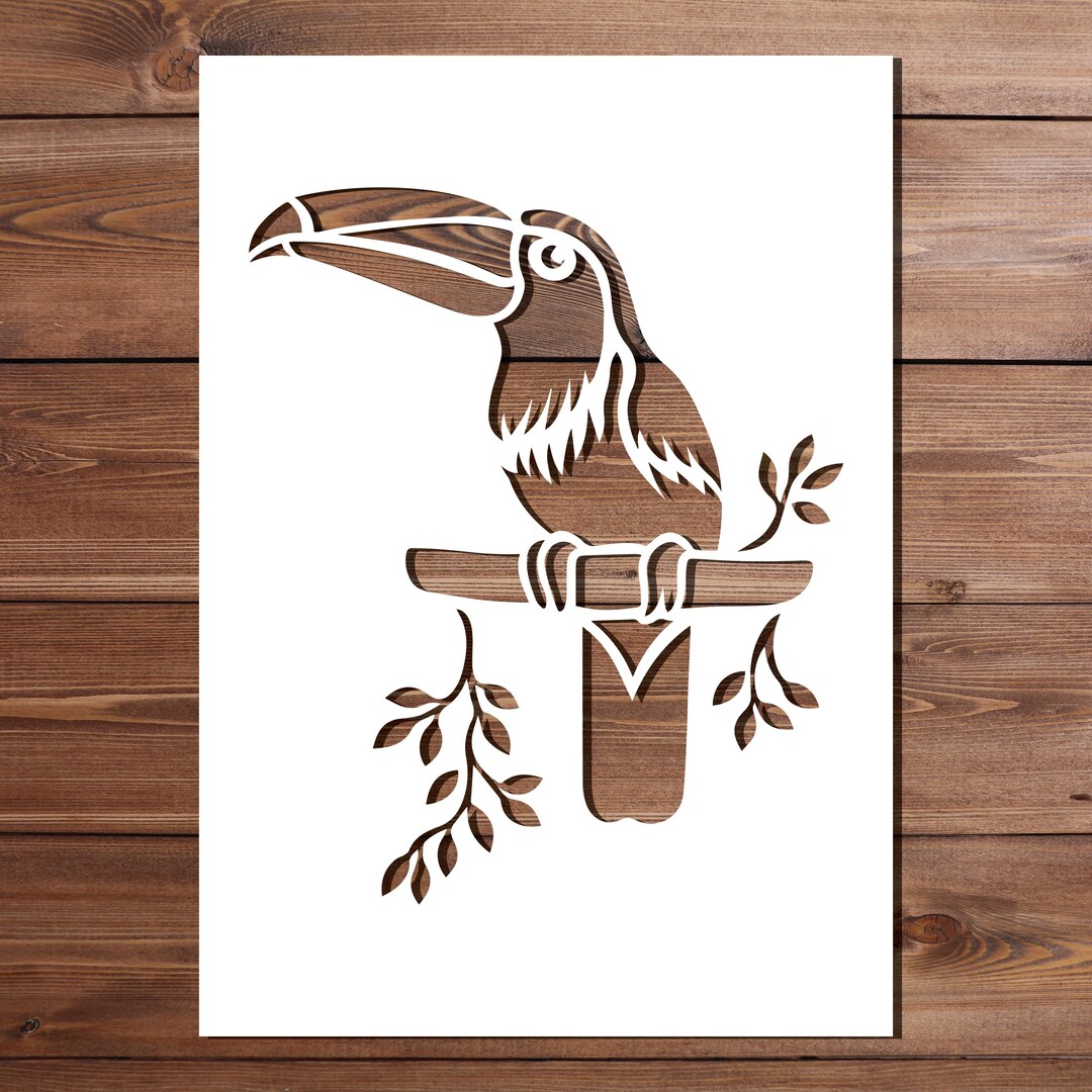 Toucan Stencil A4 A3 - Size 190 Micron Mylar Reusable Flexible Craft ...