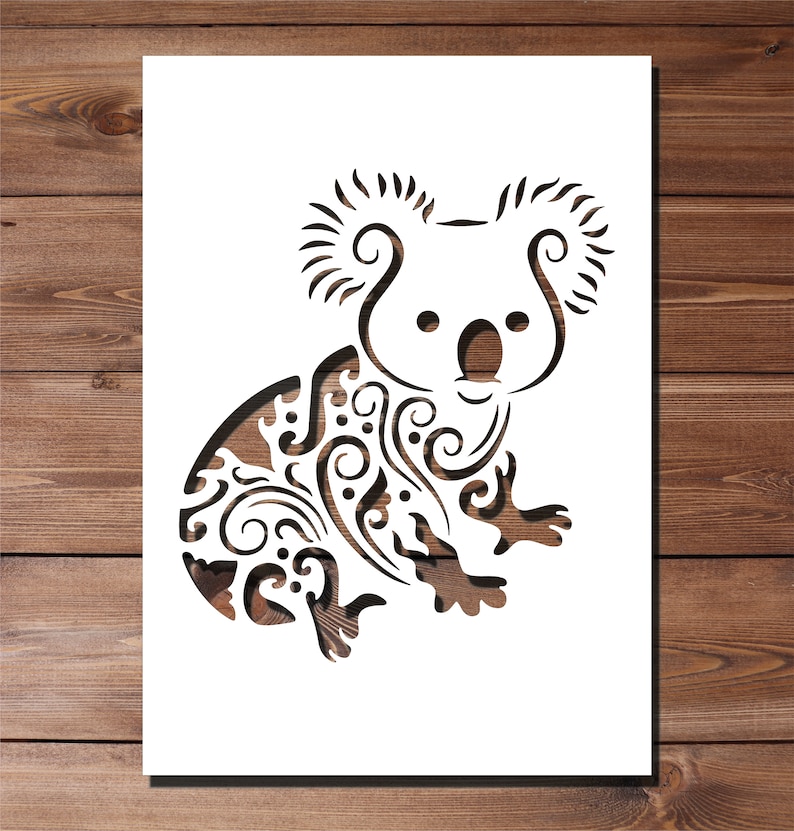 Koala Stencil - A4 A3 Size 190 Micron Mylar Reusable Flexible Home ...