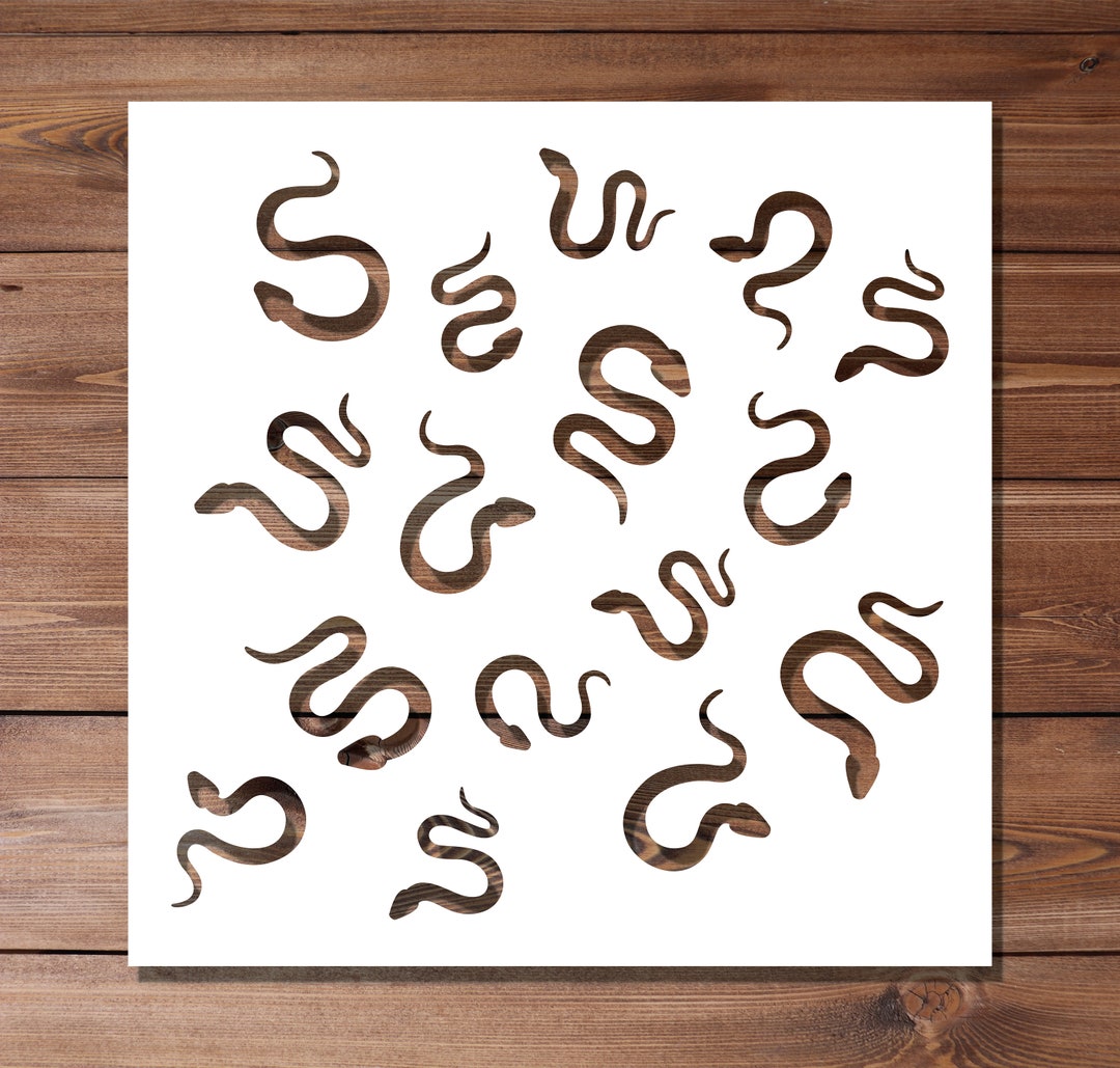 Snakes Pattern Stencil - 30cm X 30cm Size 250 Micron Mylar Reusable ...
