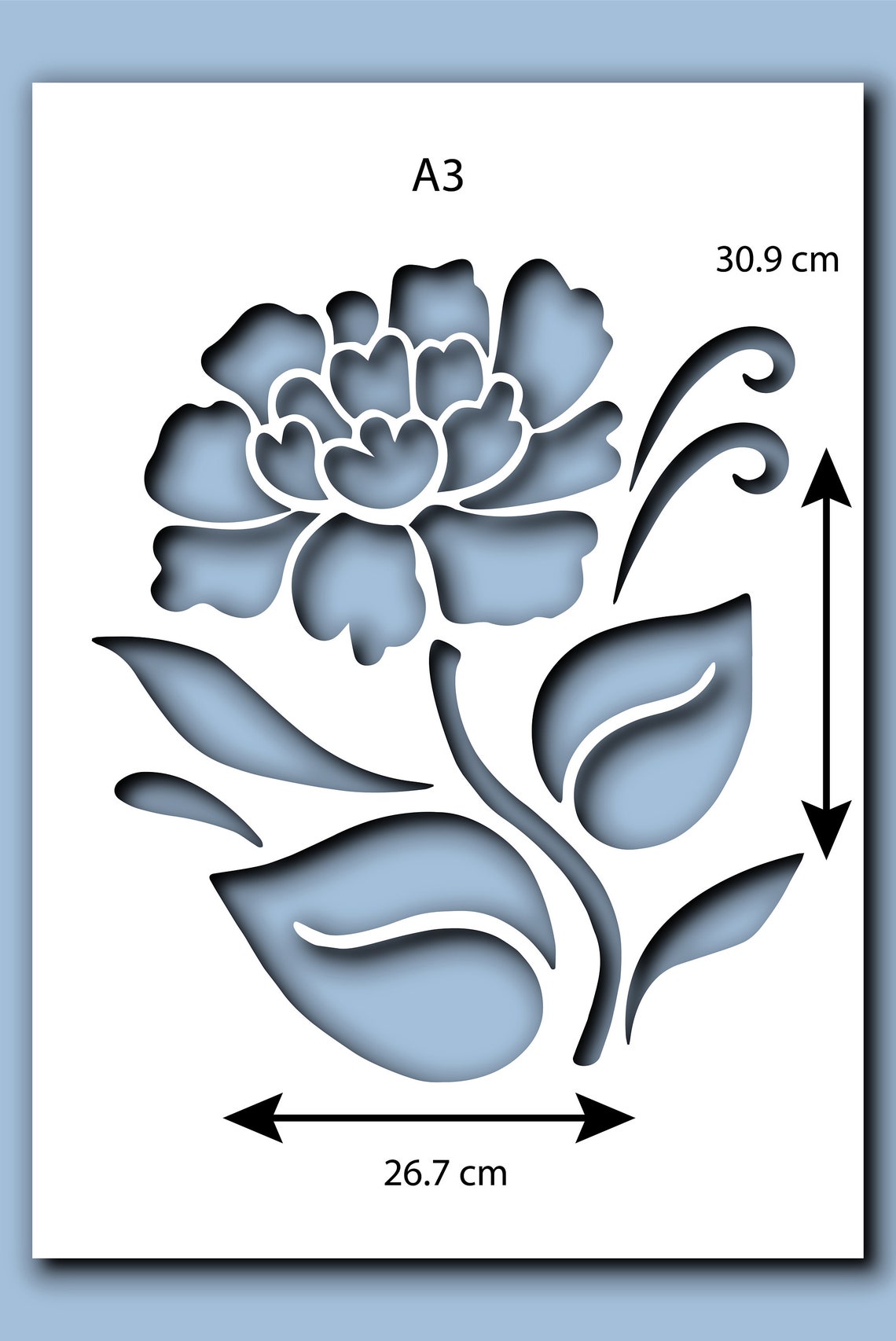 Big Flower Stencil A4 A3 Size 190 Micron Mylar Petals Reusable Flexible ...