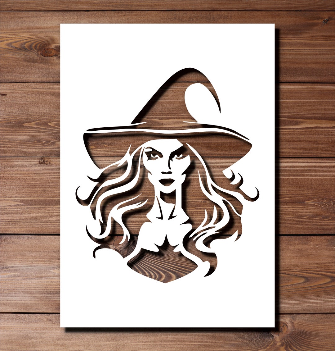 Witch Face Stencil A4 A3 Size 190 Micron Mylar Reusable Flexible ...