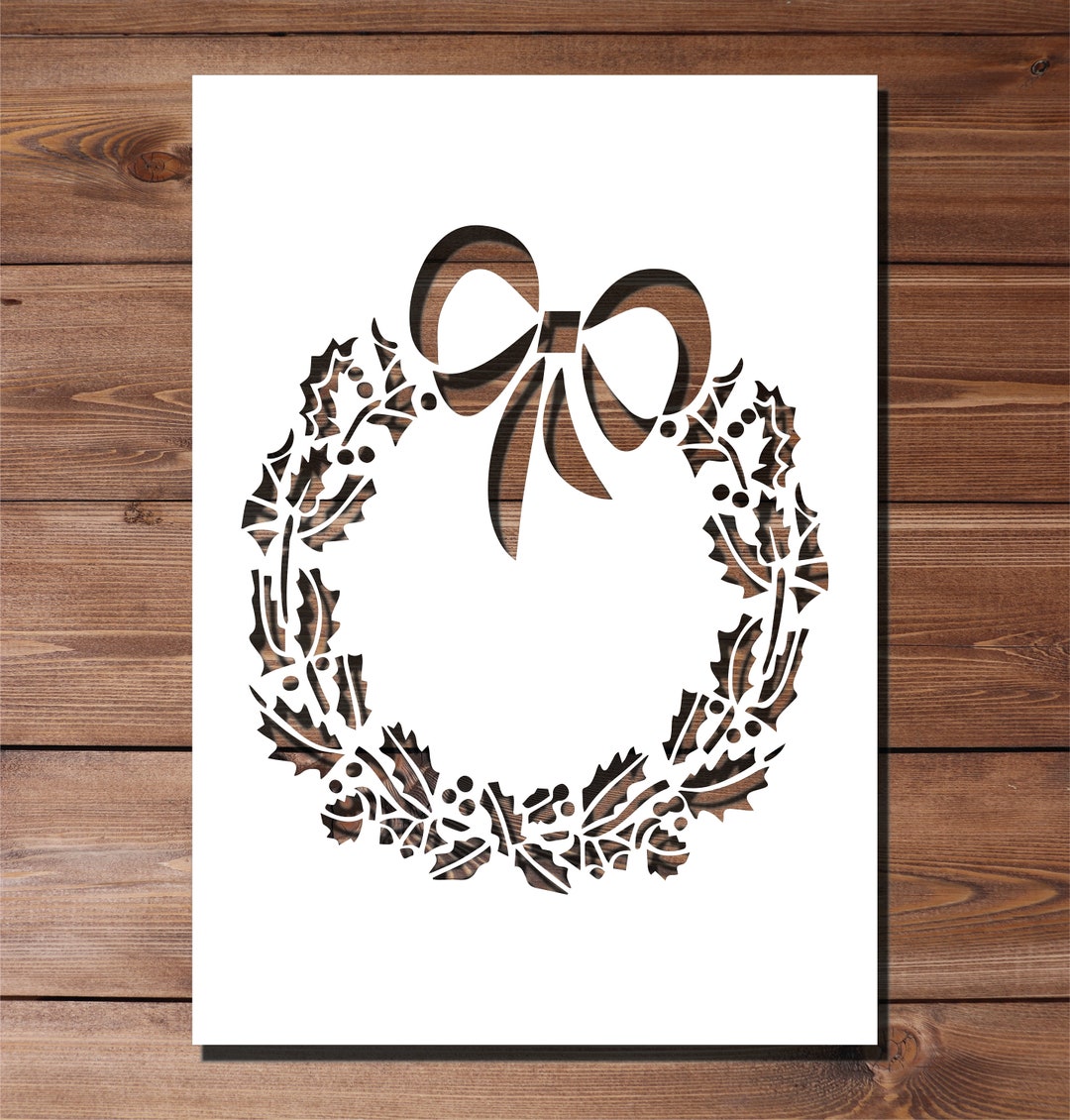 Wreath Stencil A4 A3 Size 190 Micron Mylar Reusable Flexible Door ...