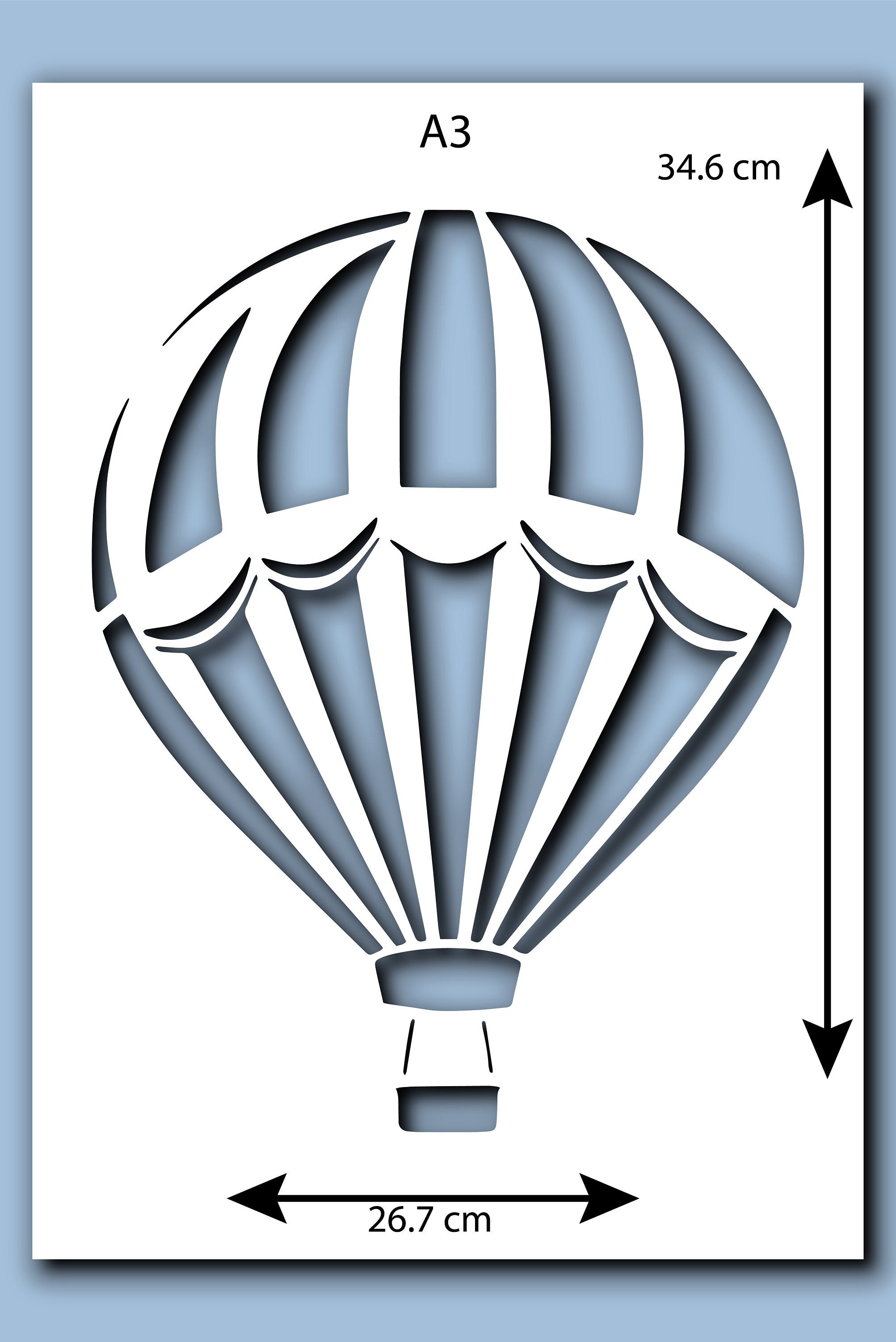 Hot Air Balloon Stencil A4 A3 Size 190 Micron Mylar Reusable Flexible ...