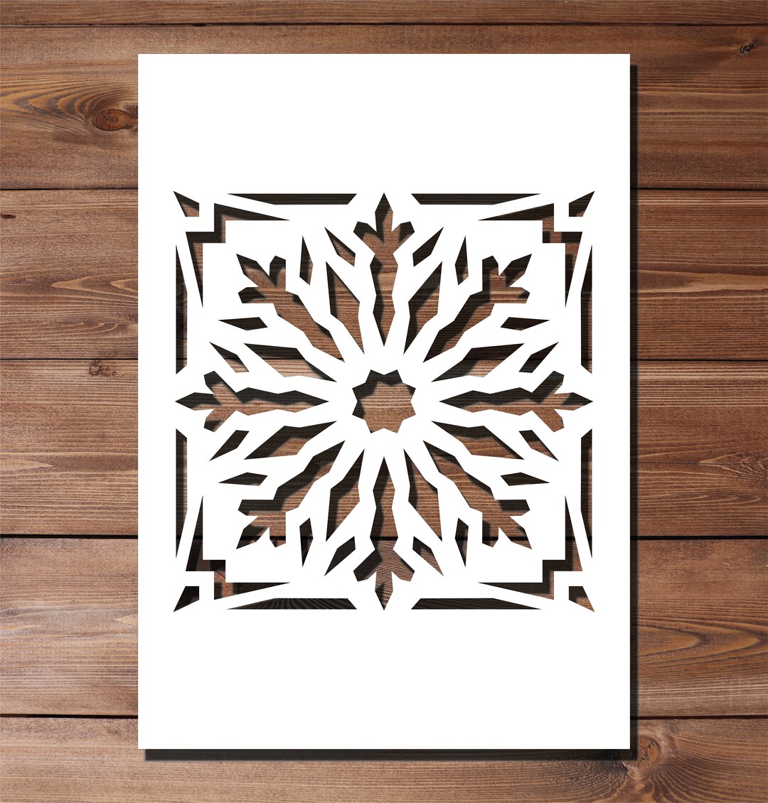 Snowflake Square Stencil A4 A3 Size 190 Micron Mylar Reusable Flexible ...