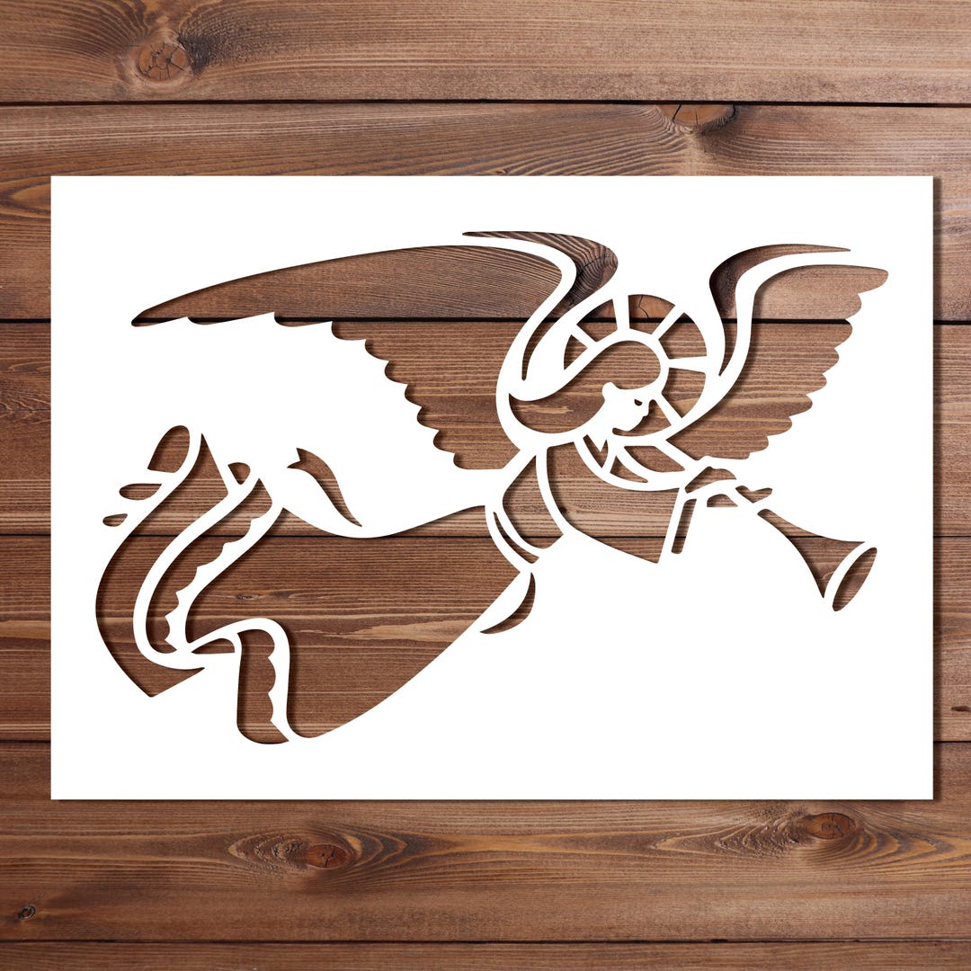 Angel Trumpet Stencil A5 A4 A3 - Size 190 Micron Mylar Reusable ...