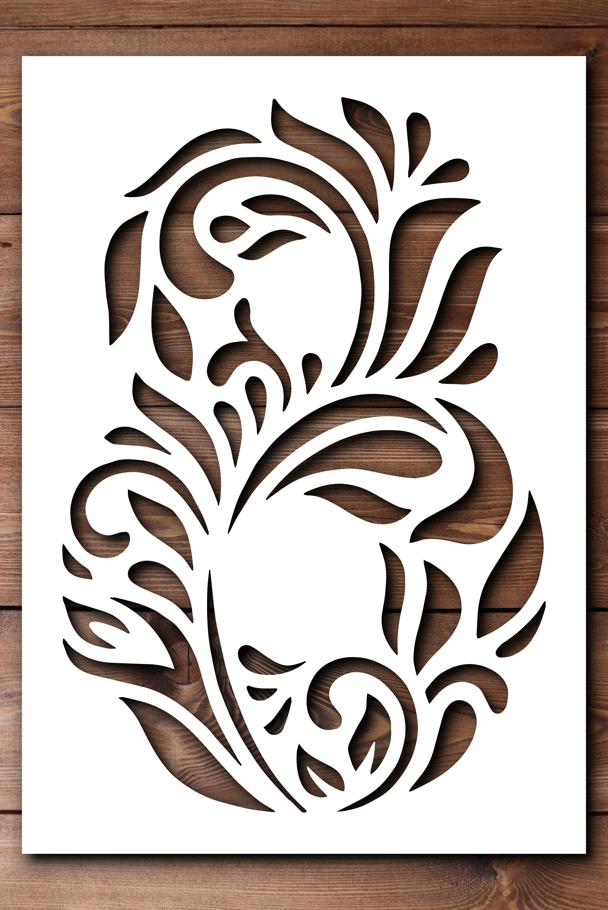 Leaf Number 8 Eight Stencil A4 A3 Size 190 Micron Mylar Reusable ...