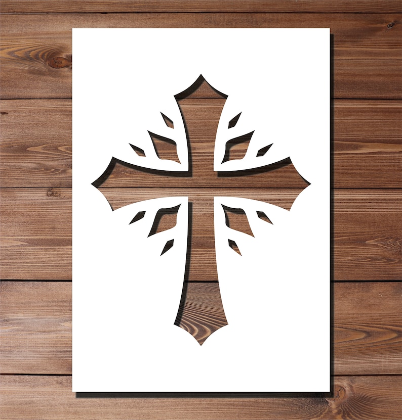 Crucifix Stencil A4 A3 Size 190 Micron Mylar Reusable Flexible Decor ...