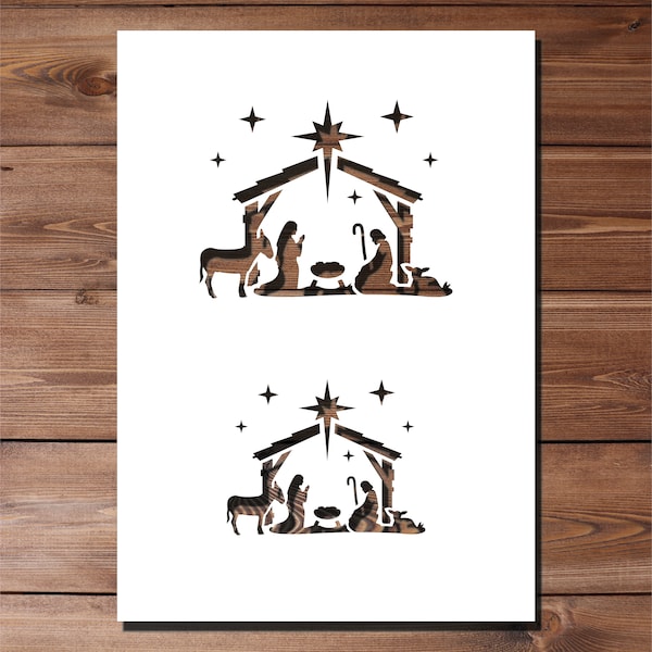 Nativity Stencil - Etsy