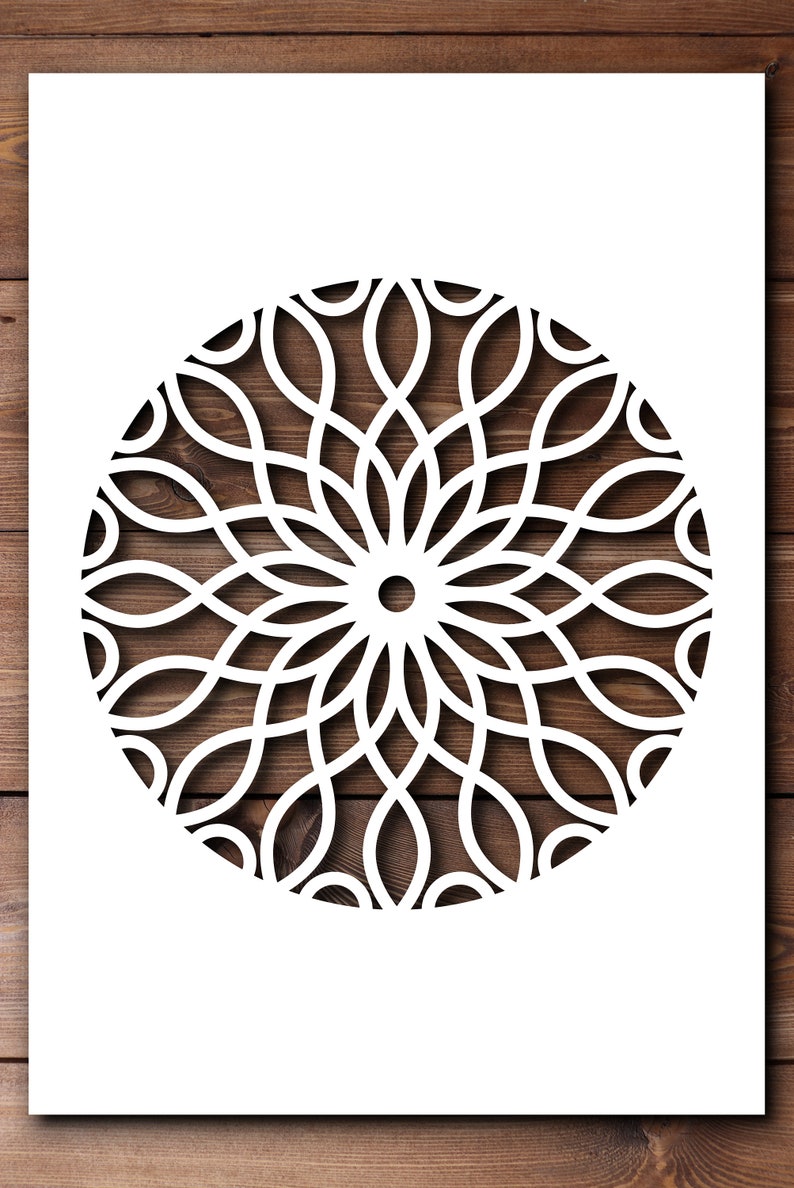 Curved Lattice Mandala Stencil A4 A3 Size 190 Micron Mylar Reusable ...