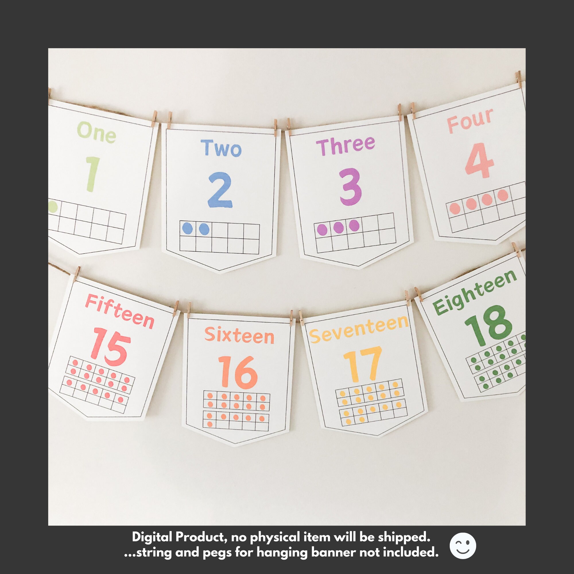 Ten Frame and Twenty Frame Number Banner Bunting for Classroom or ...