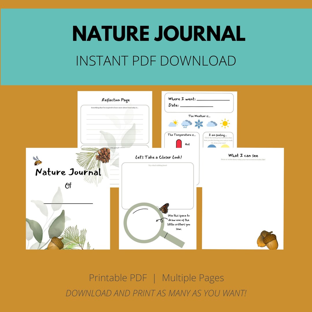 Kids Nature Journal, Summer Outdoor School Activity Sheets ...