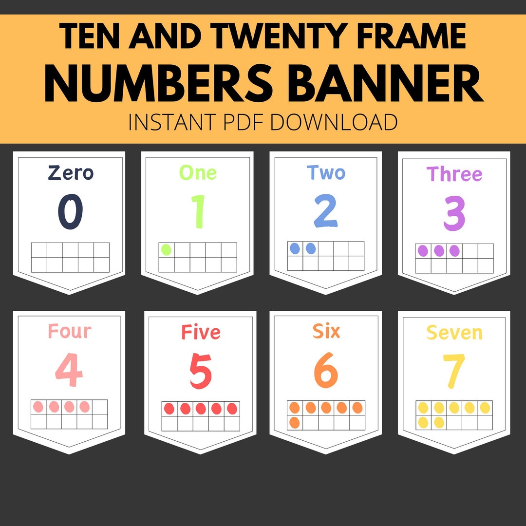 Ten Frame and Twenty Frame Number Banner Bunting for Classroom or ...