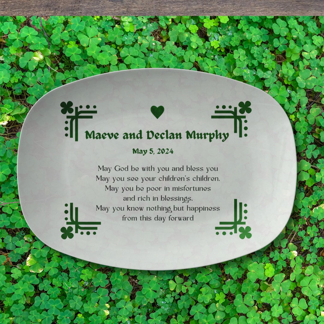 Irish Blessing Wedding Platter Personalized, Custom Name and Date ...