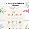 2024 Printable Dinosaurs Calendar, New Year Calendar Poster, Cute ...