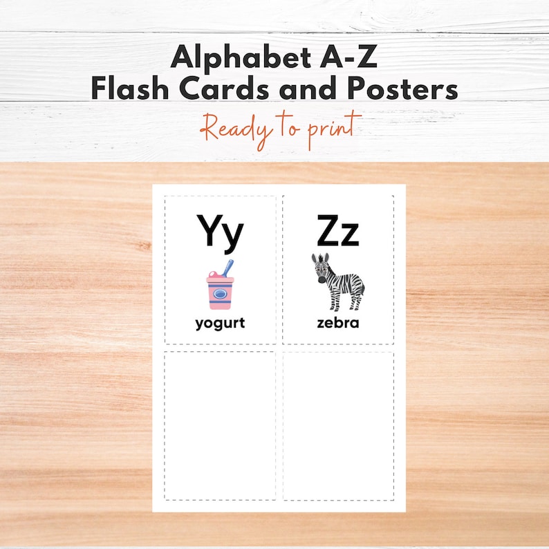 Alphabet Flash Cards, A-Z Cards, Printable Alphabet, Colorful Letters ...