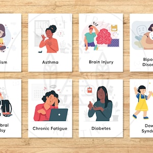 Disabilities, Diseases and Inclusive Language, Printable Flash Cards ...