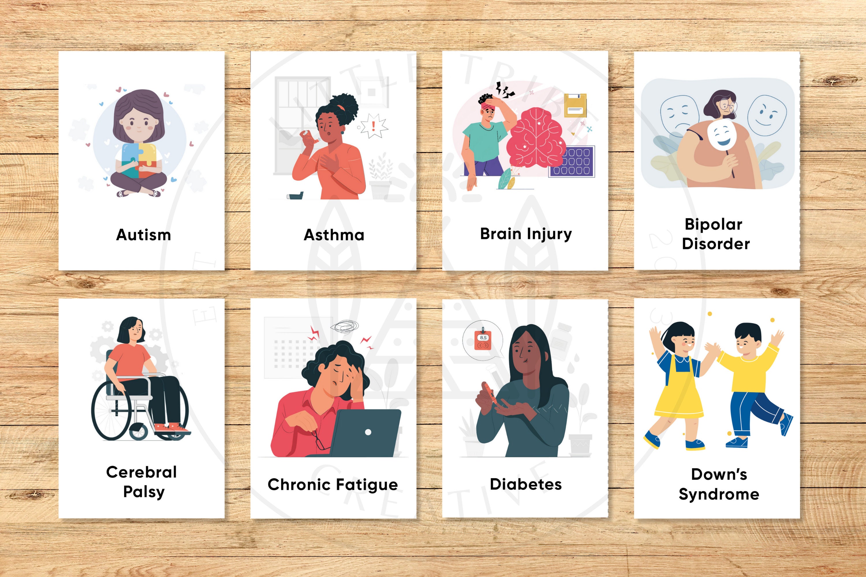 Disabilities, Diseases and Inclusive Language, Printable Flash Cards ...